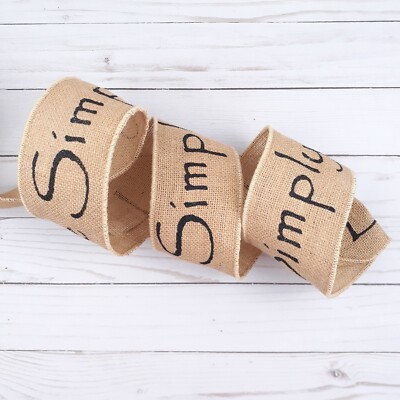 Wired Primitive Burlap Ribbon Live Simply 3 in x 120 in R6 | eBay