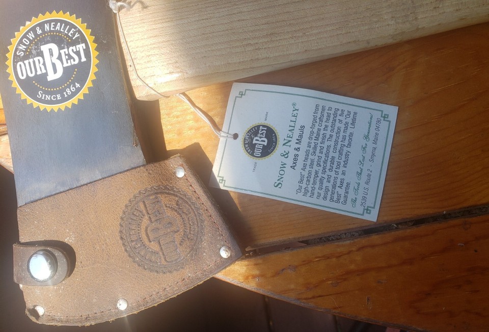 Snow Nealley Single Bit Axe - 2-1/4 Lb W/ emblem( S&N) Leather sheath ...