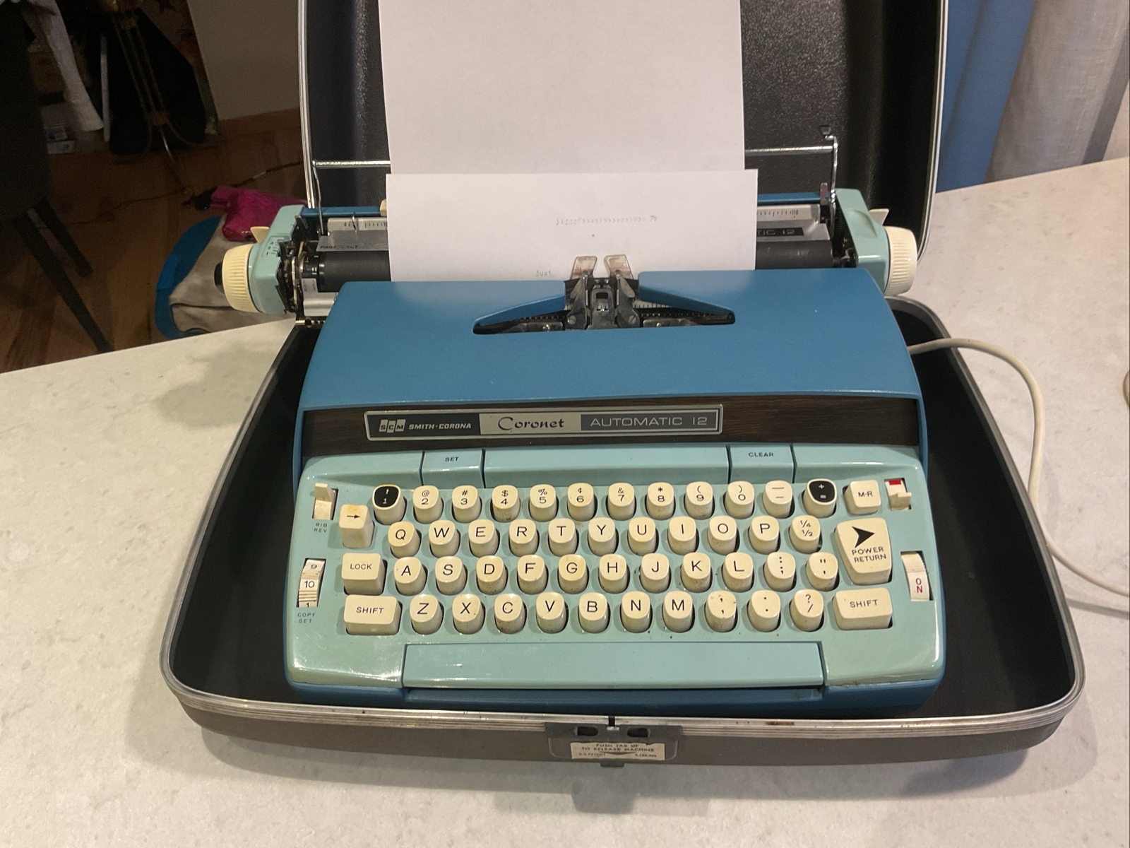 Smith Corona Blue Coronet Automatic 12 Electric Typewriter With Case ...