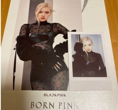 BLACKPINK ROSE BORN PINK Large Postcard + Cheki photo card SET of 2 New ...
