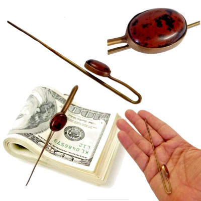 Antique Victorian Holder Clip Paper Letter Desk Brass Inlaid Mahogany ...