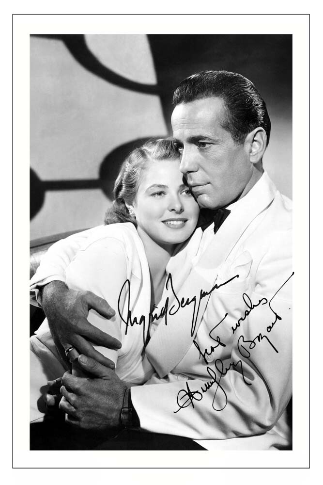 HUMPHREY BOGART & INGRID BERGMAN SIGNED AUTOGRAPH PHOTO CASABLANCA ...