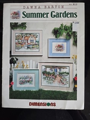 Dimensions Cross-Stitch 4 Patterns Summer Gardens by Dawna Barton 1989 ...