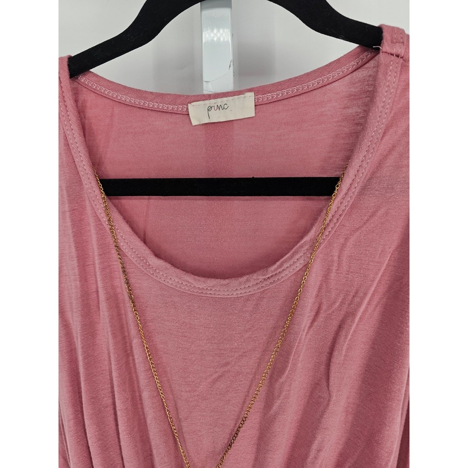 Pinc Women's Blush Pink Scoop-neck Cold Shoulder Fared Blouse Size M | eBay