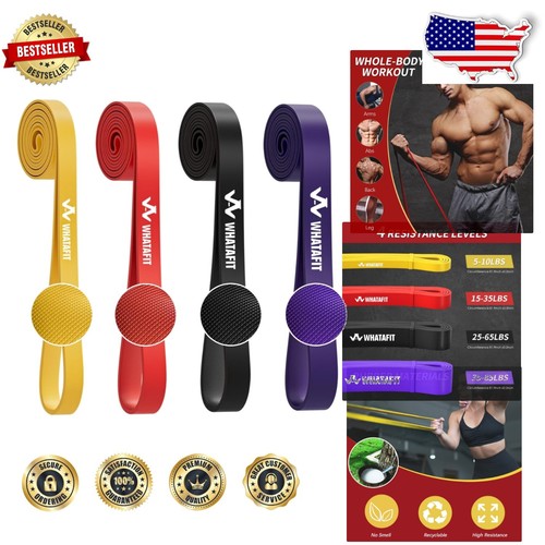 Durable Natural Rubber Workout Bands Set - Ideal for Strength Training ...