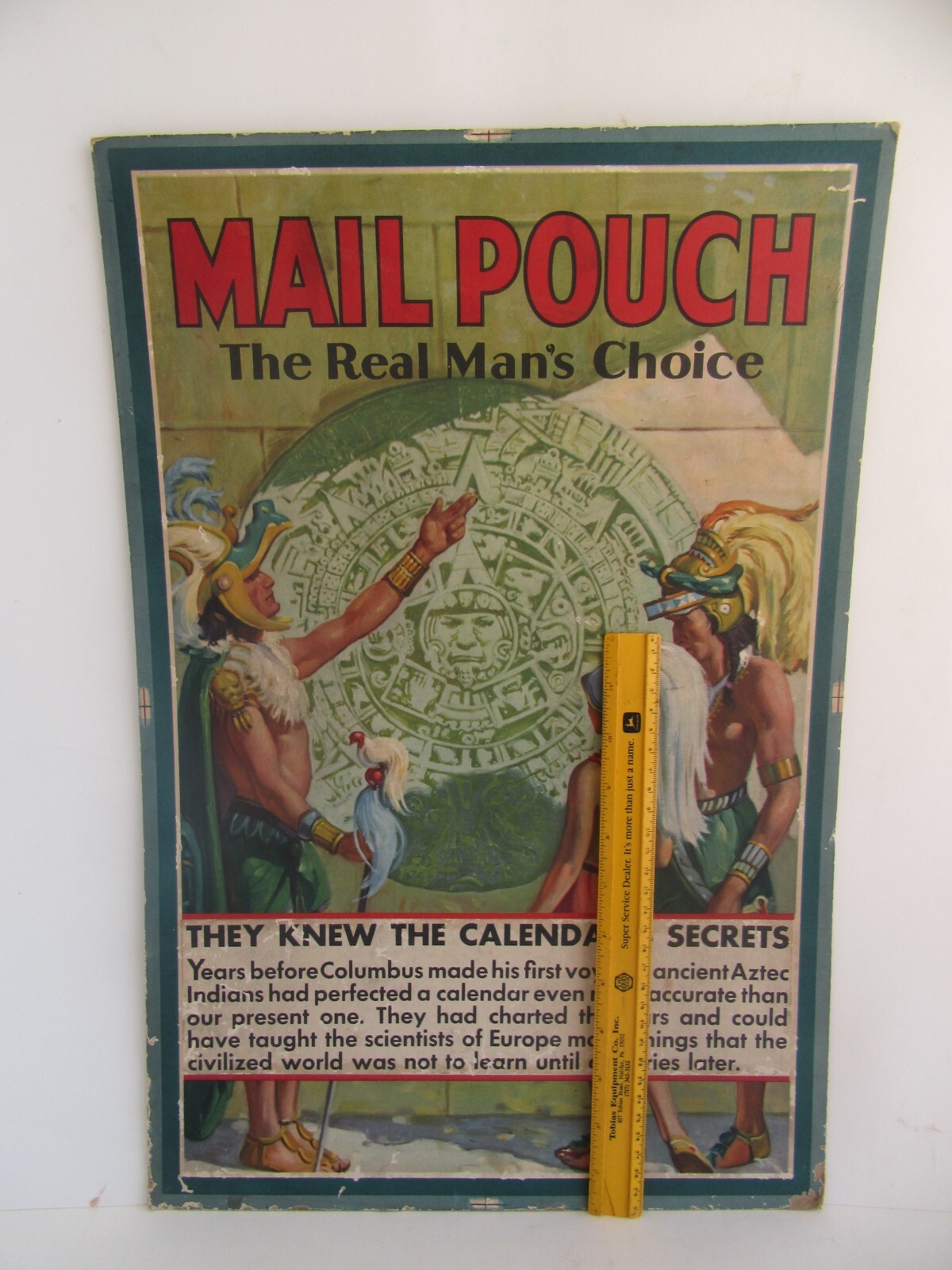 Rare 1930's Mail Pouch Tobacco Aztecs Cardboard Advertising Standee ...