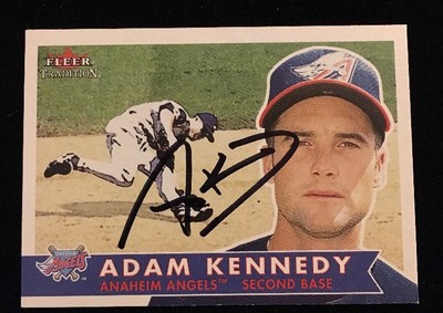 ADAM KENNEDY 2001 FLEER Autograph Signed AUTO Baseball Card 52 ANGELS ...
