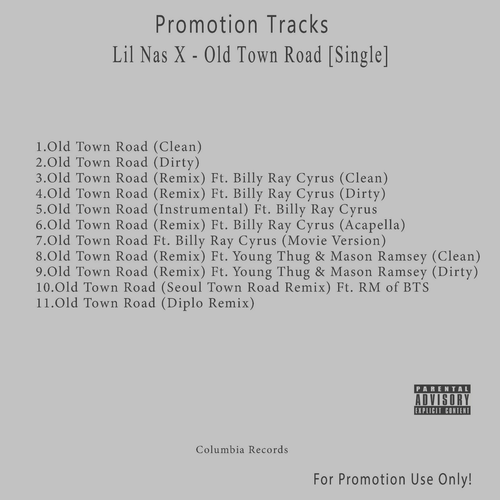 Rap/Hip-Hop, Country, Pop.. White CD. Lil Nas X - Old Town Road [Single ...