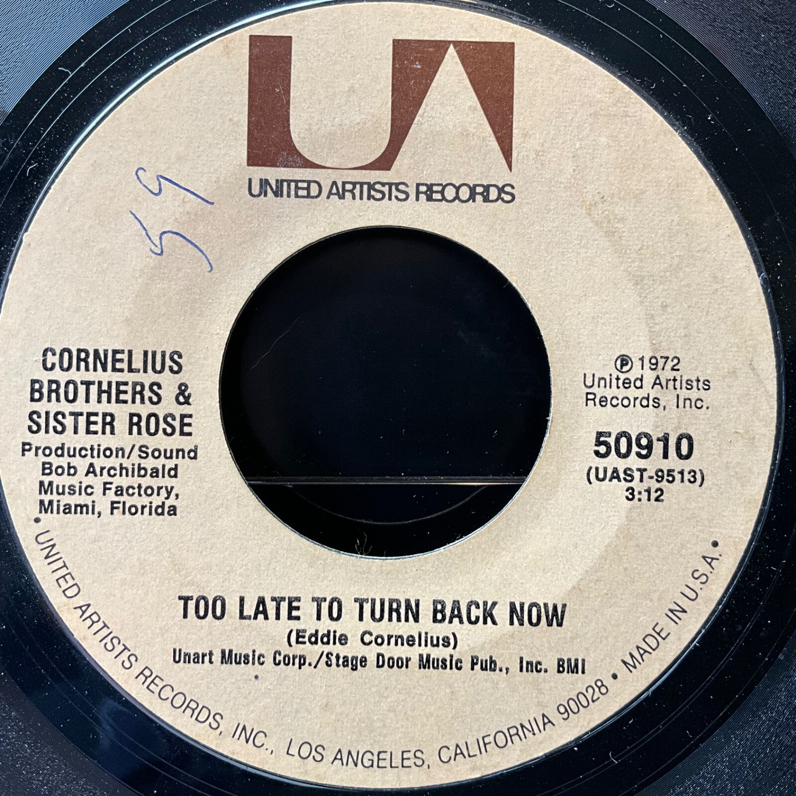 Cornelius Brothers & Sister Rose, Too Late To Turn Back Now, 7" 45rpm ...