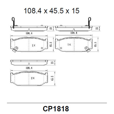 Premier Front Ceramic Brake Pads DB1678 CP1678 suits Brembo Calipers ...