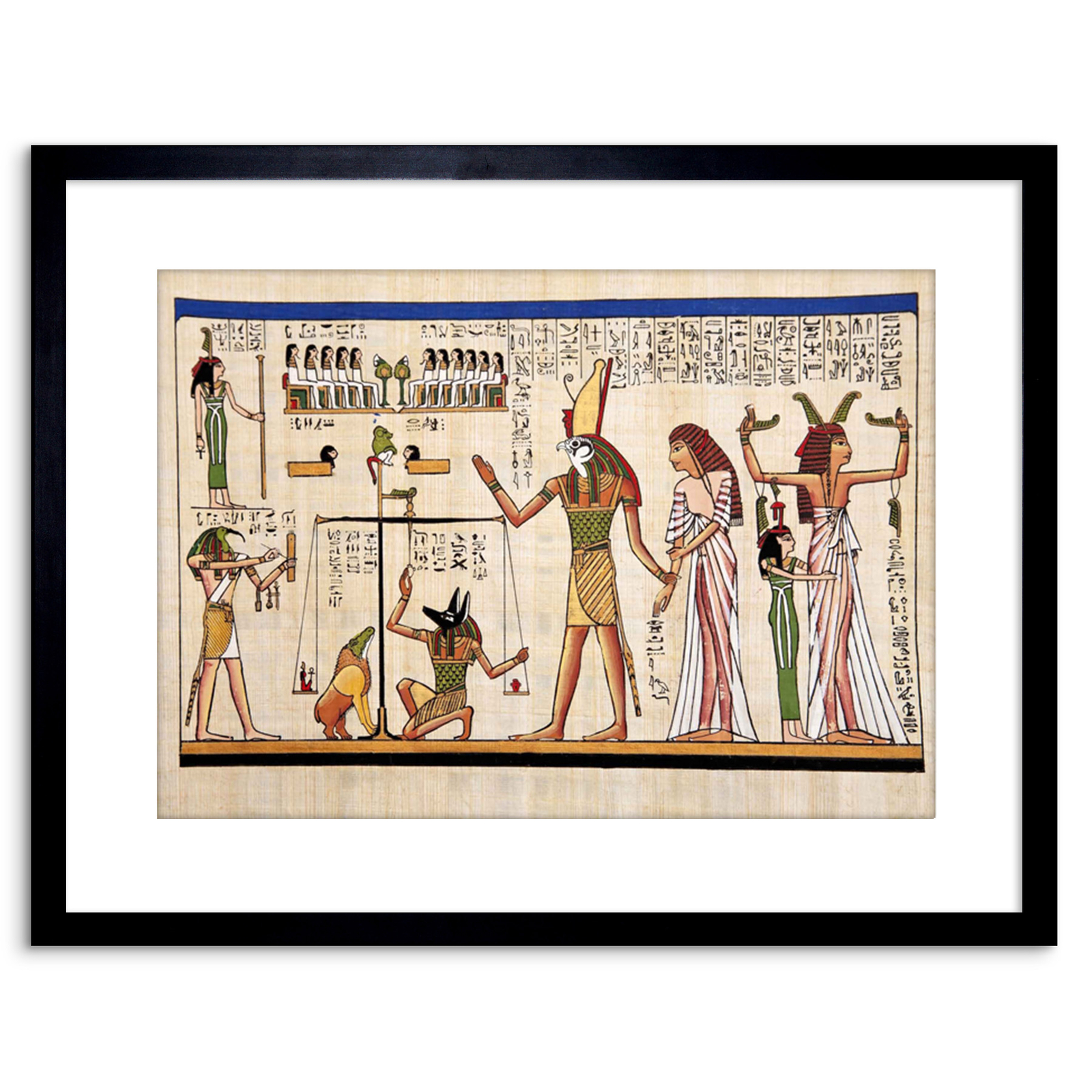 Egyptian Heiroglyphics Horus Thoth Anubis Mural Framed Art Print 9x7 ...