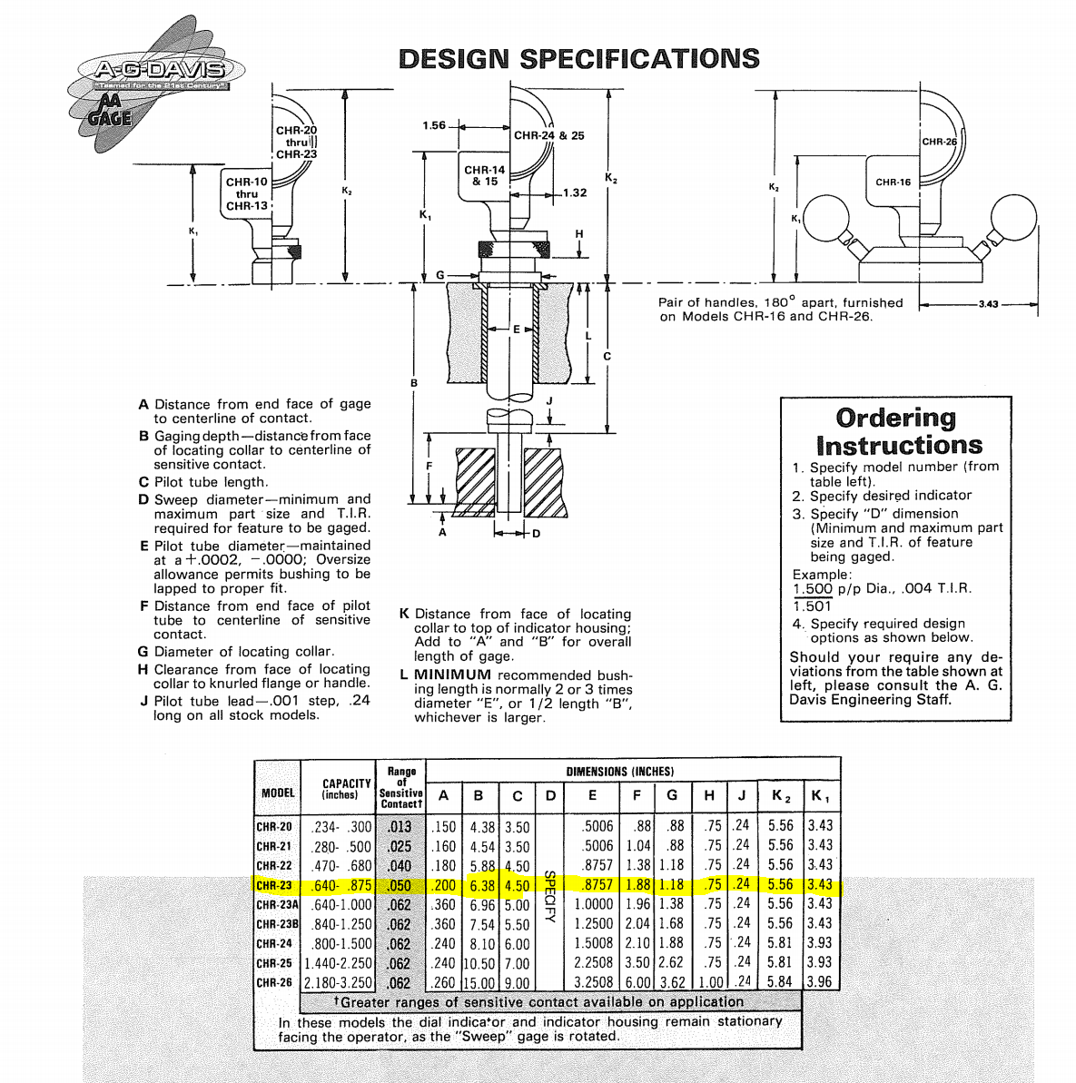 Davis Sweep Gage CHR-23 Runout Gage .875" x 6.38" (C5M - .0005 ...