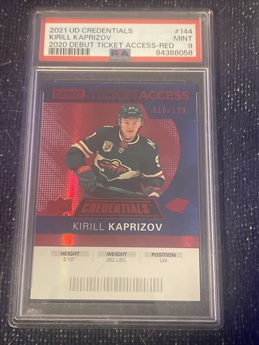 2021 UD CREDENTIALS KIRILL KAPRIZOV DEBUT TICKET ACCESS - RED 10/199 ...