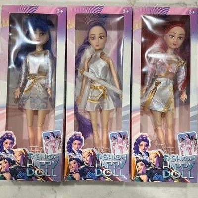 Fashion Happy Doll Set Fashion Doll Purple Red Hair Removable Clothes ...