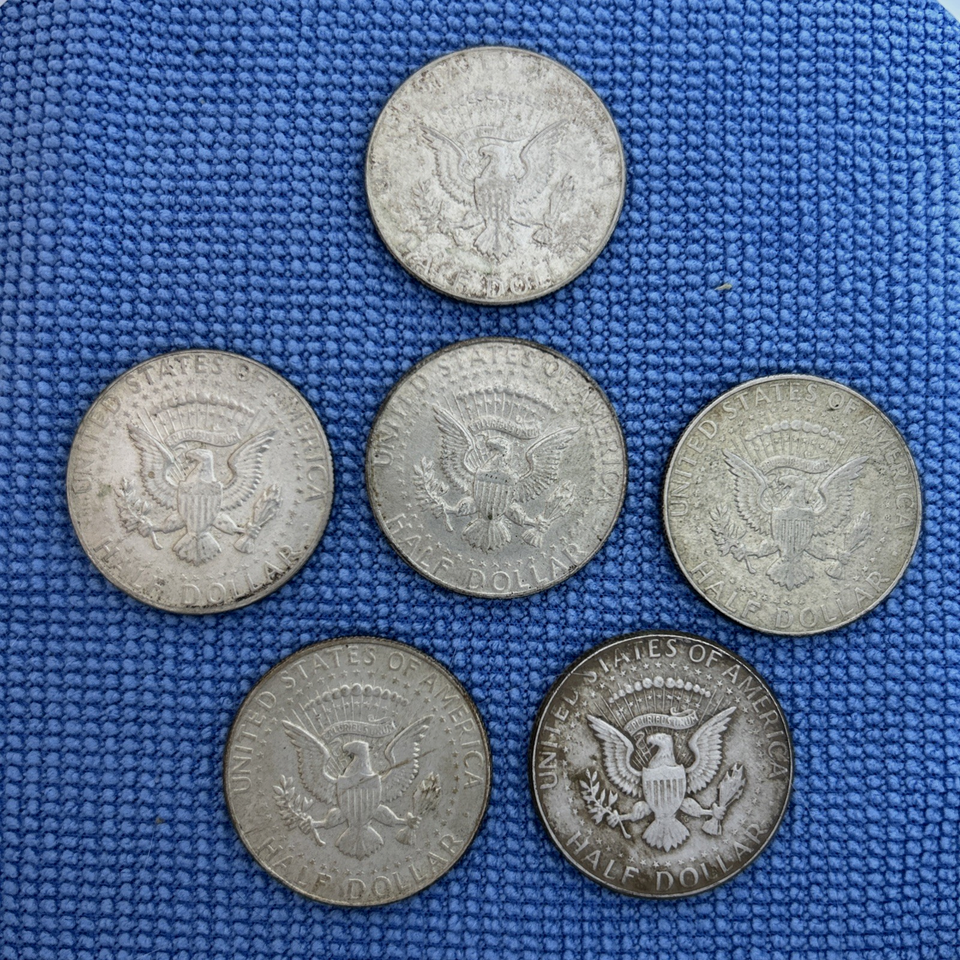 Lot of 6 pre 1970 Kennedy Half Dollars | eBay