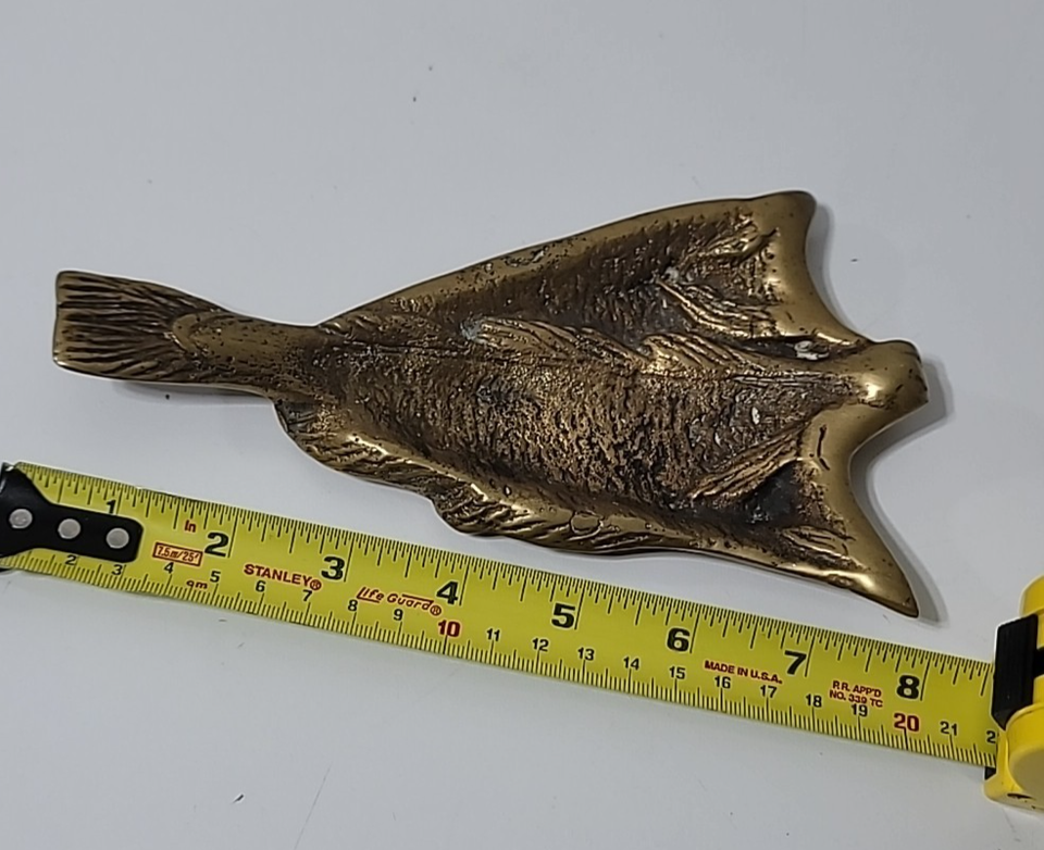 Vtg Solid Brass Signed Newfoundland Split Cod Fish Bacalhao Trinket ...