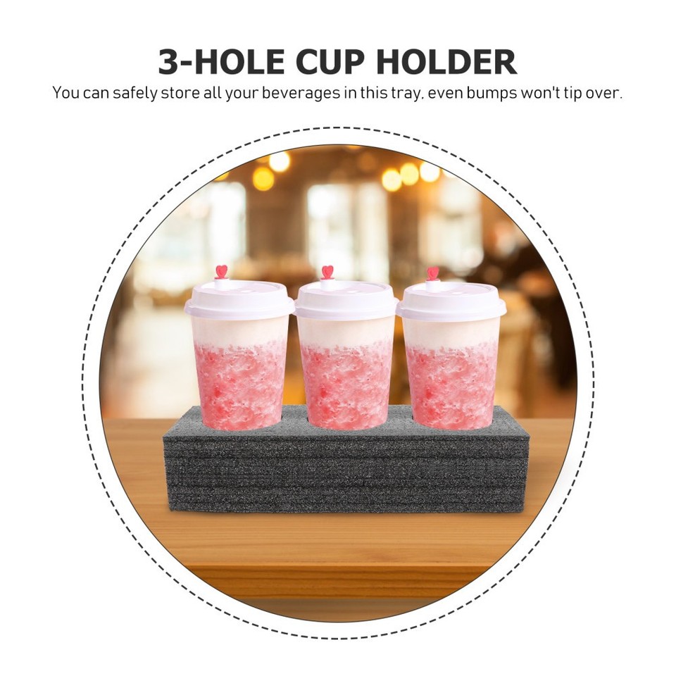 2 Foam Drink Holders with 3-Hole Glass Cup & Bottle Storage for Car ...