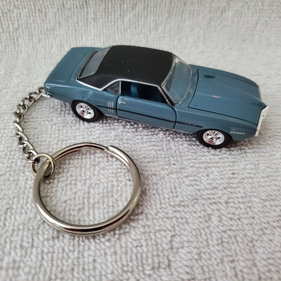 Keychain 1968 Pontiac Firebird HO 350 Metallic Blue Gray '68 Rare Key ...