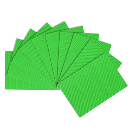 10pcs Corrugated Cardboard Paper Sheets,Grass Green,11.69-inch x 8.27 ...