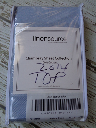 LINEN SOURCE Blue Chambray Pair Pillowcases Cotton NEW | eBay