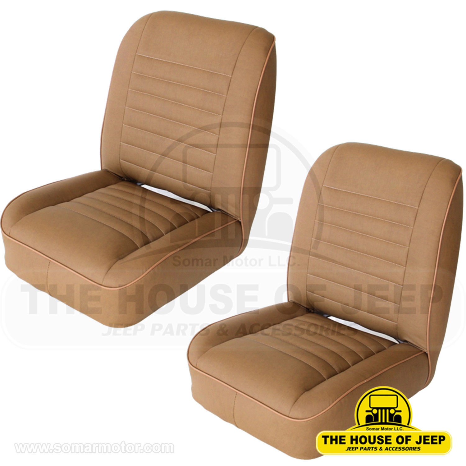 BROWN LOW BUCKET JEEP SEATS FOR CJ5,CJ6,CJ7 | eBay