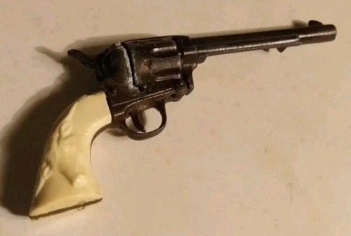 Vintage MARX Miniature Colt Revolver Toy Cap Gun Keychain White Steer ...