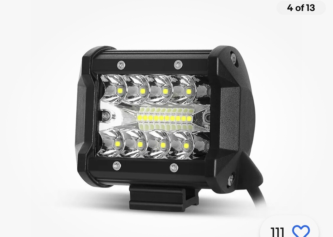 2PCS 4 Inch LED Work Light Bar Spot Flood Pods fit for Jeep ATV with ...