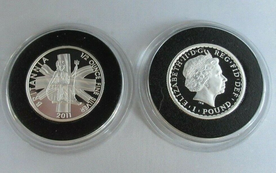 UK Royal Mint Silver Britannia 1997 - 2021 1/2 oz Silver £1 coins Multi ...