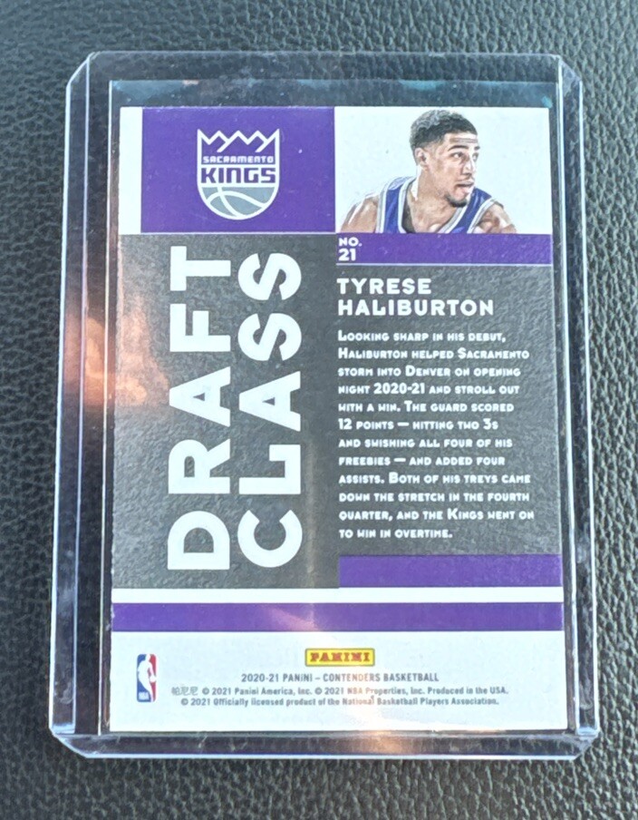 2021 Panini Contenders TYRESE HALIBURTON Ruby Draft Class 2020 RC #21 ...