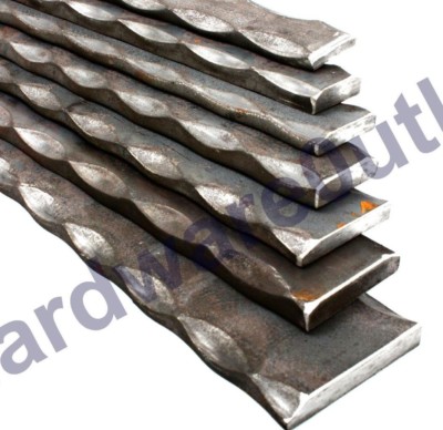 Decorative HAMMERED Mild Steel Flat Bar 7 Sections & 11 Lengths Bandsaw ...