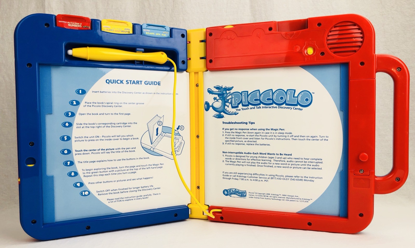 Piccolo Story Reader Learning Game System w/ 3 Books & Cartridges ...