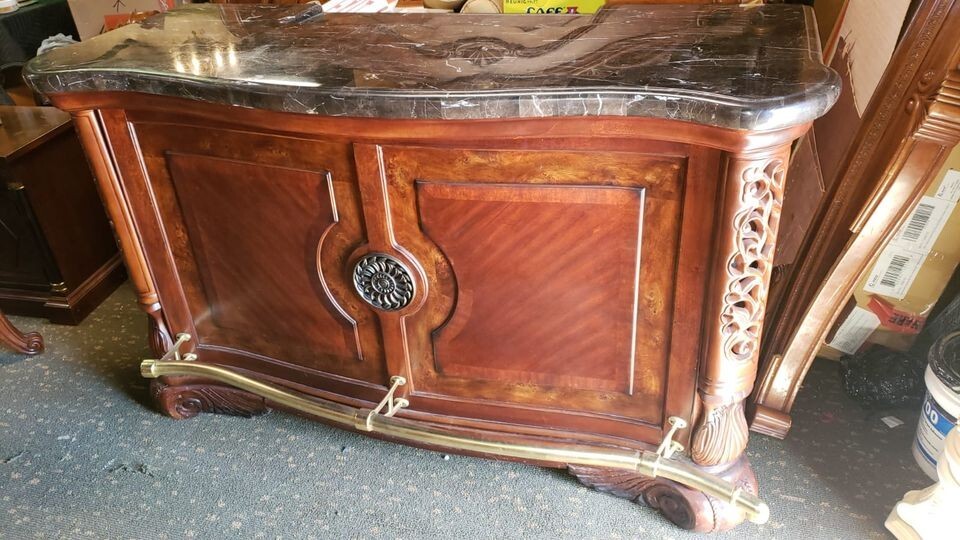 AICO by Michael Amini Excelsior bar with 2 barstools | eBay