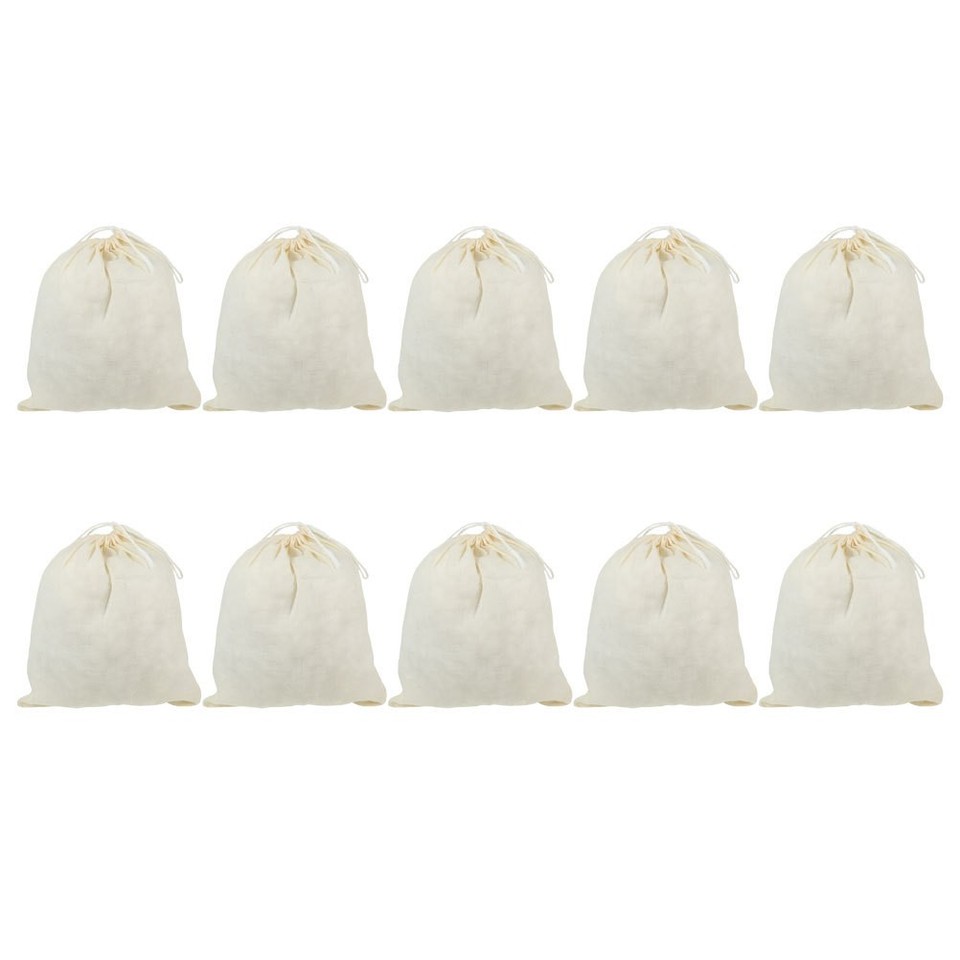 10 Pcs Drawstring Cotton Filter Bags 18 X 20 Cm For Spice Medicine ...