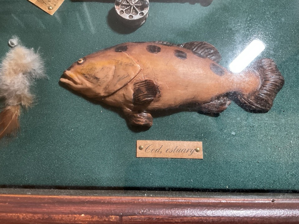 VINTAGE 'THE BEAUTIFUL GAME OF FLY FISHING' SHADOW BOX WOOD & GLASS | eBay