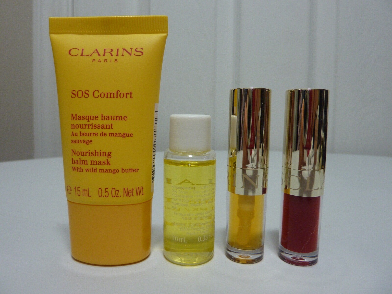 Clarins LIP OIL MINI X 2, Comfort Care SOS Mask, Tonic Oil Travel Set ...