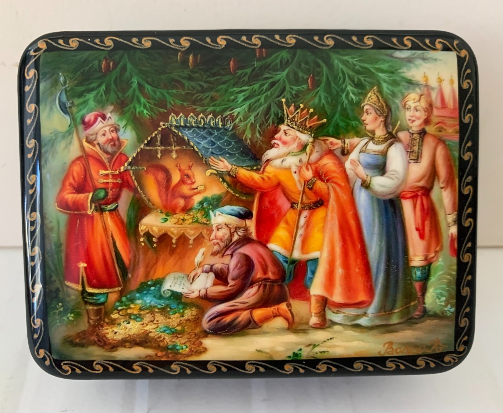 Russian Lacquer Box Fedoskino Fairy Tale Jewelry Box Gift Box Tale of ...