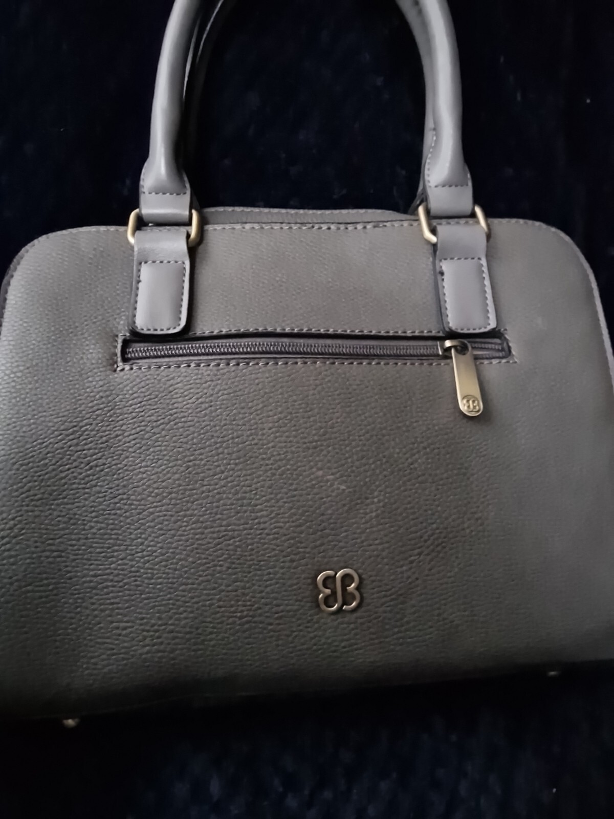 BESSIE London Women’s Grey Faux Leather Large Handbag / Shoulder Bag ...