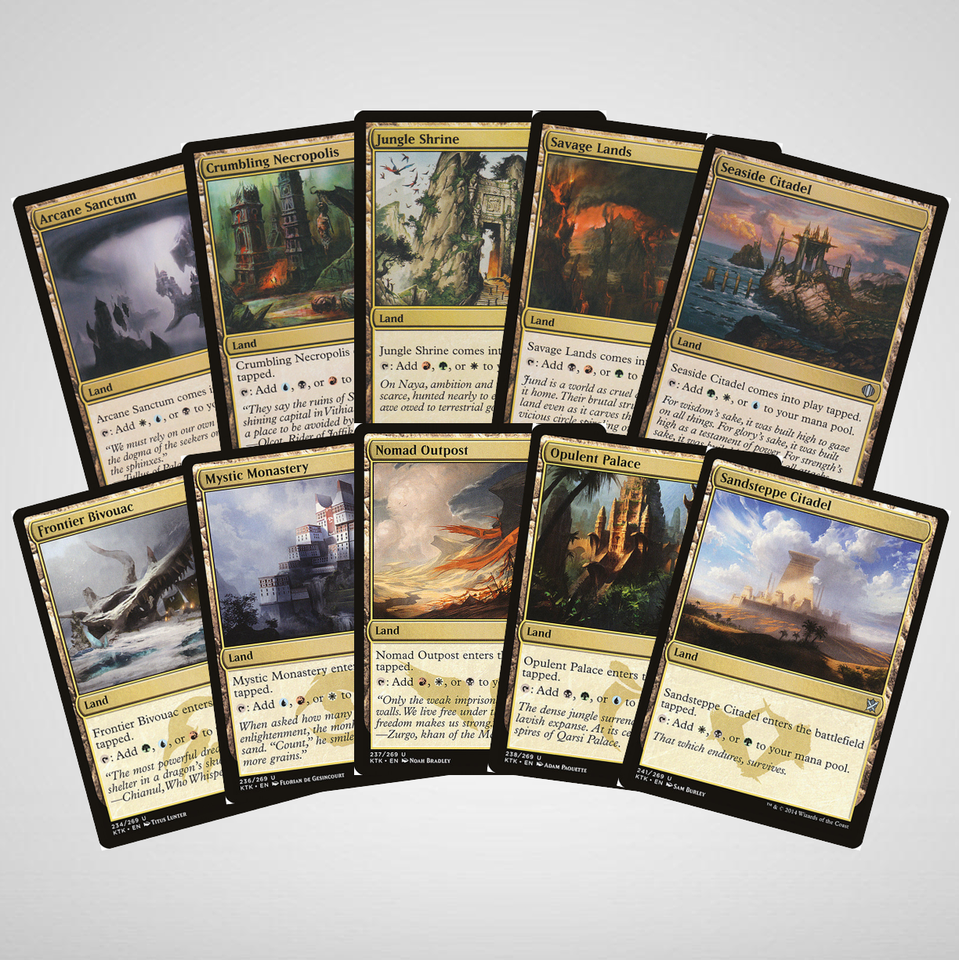 10x TRILANDS TRI-LAND Full Set All 3-Color Triple Lands Commander EDH ...