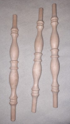 NEW UNFINISHED HEAVY MAPLE SPINDLES 9" LONG WITH 3/8" TENON. 32 PIECES ...