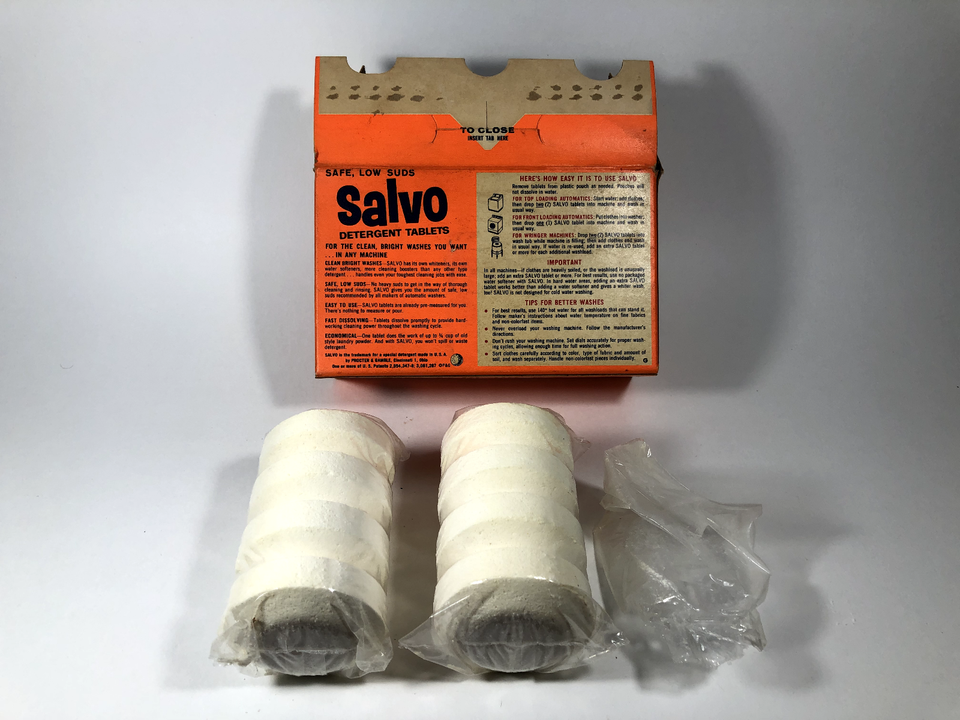 Vintage SALVO Laundry Detergent Soap Tablets- 2/3 FULL Box | eBay