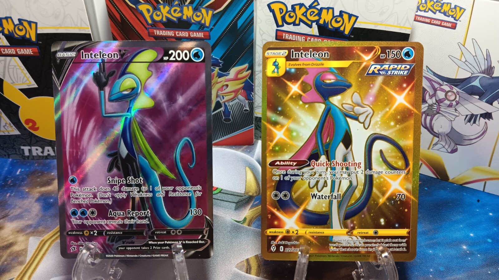 inteleon gold 227/203 & inteleon v 180/192 2 card lot NM | eBay