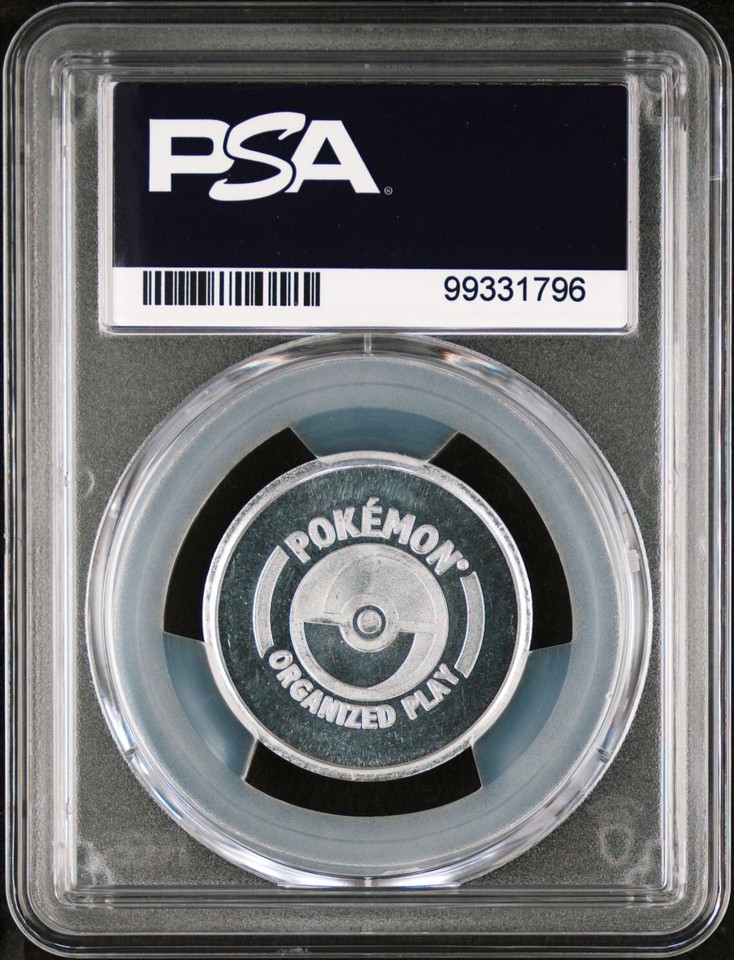 Pokemon 2005 PSA 7 NEAR MINT Rayquaza Player Rewards Metal Promo Coin ...