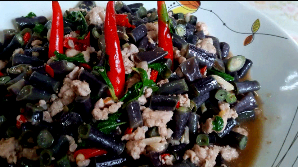 100 Seeds Fresh Yard Purple long Bean Thai Vegetable Plant / TRACKING ...