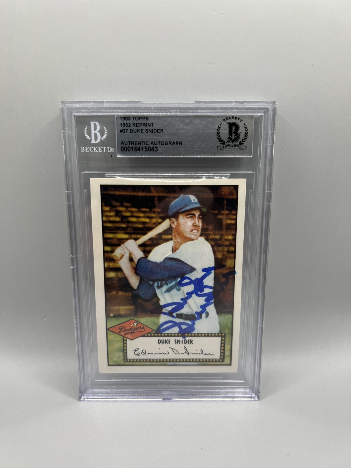 Duke Snider Signed 1983 Topps 1952 Reprint #37 Beckett Auto | eBay