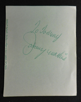 Johnny Mathis Signed Autograph Cut | eBay