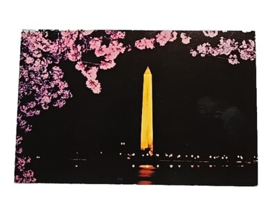 Vintage Postcard The Washington Monument At Night, Washington, D.C ...