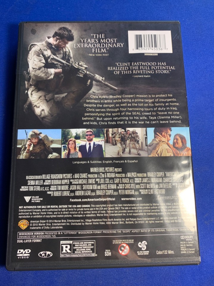 American Sniper (DVD) w/Bradley Cooper, …widescreen………BRAND NEW ...
