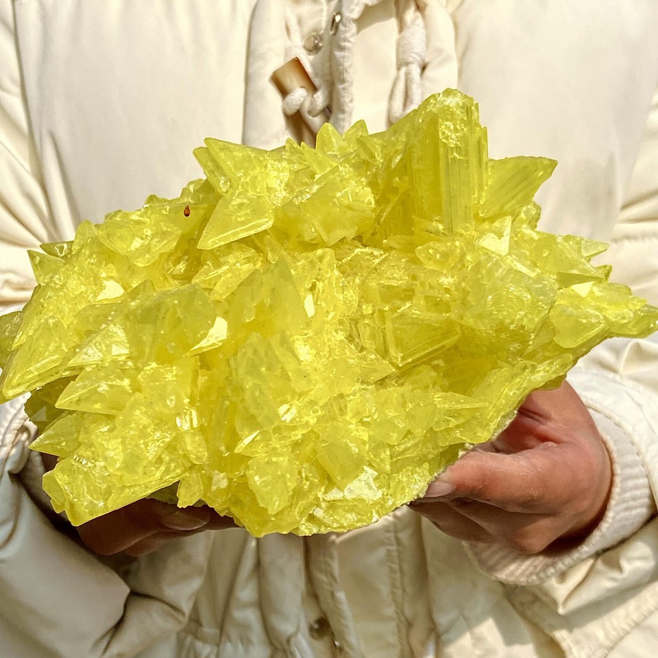 3.92LB Rare yellow sulfur crystal quartz crystal mineral specimen | eBay