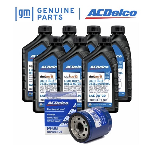 7 Qts 19370138 AC Delco Motor Oil 0W-20 Dexos D 109277 GM 3.0 Diesel ...