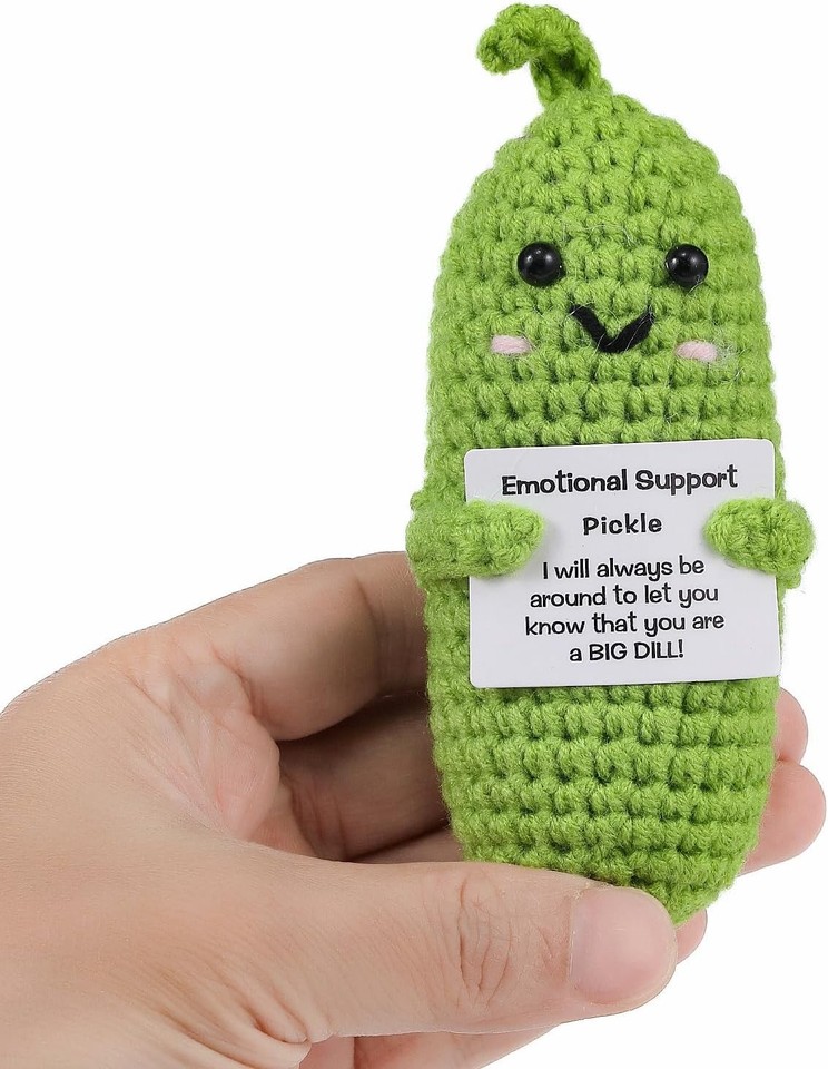 Encouragement Pickle Plush Toys Positive Crochet Emotional Support | eBay